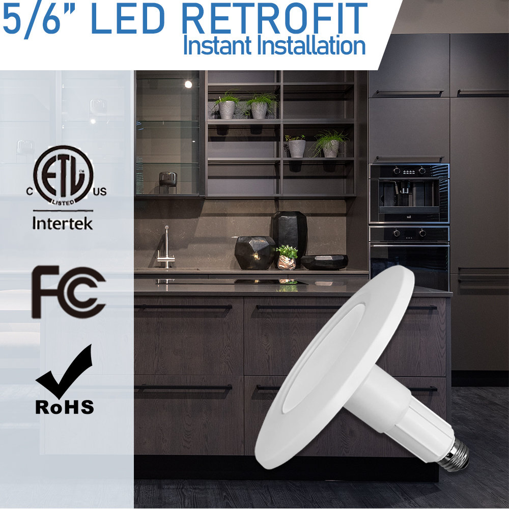 Jolux 6" Adjustable LED Retrofit Recessed Lighting Kit for Easy Remodel ...