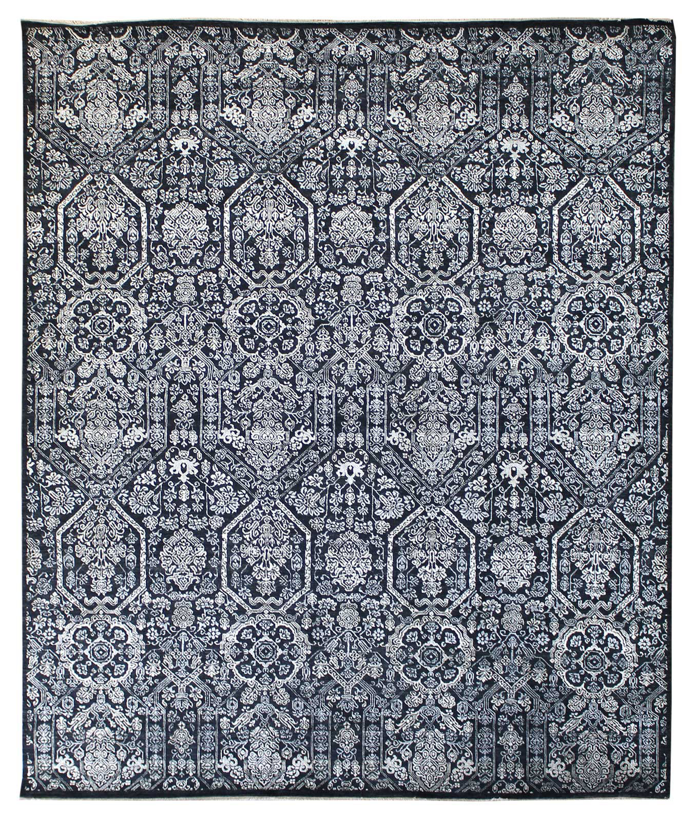 Landry & Arcari Rugs and Carpeting Kashmiri Handwoven Area Rug in Gray ...