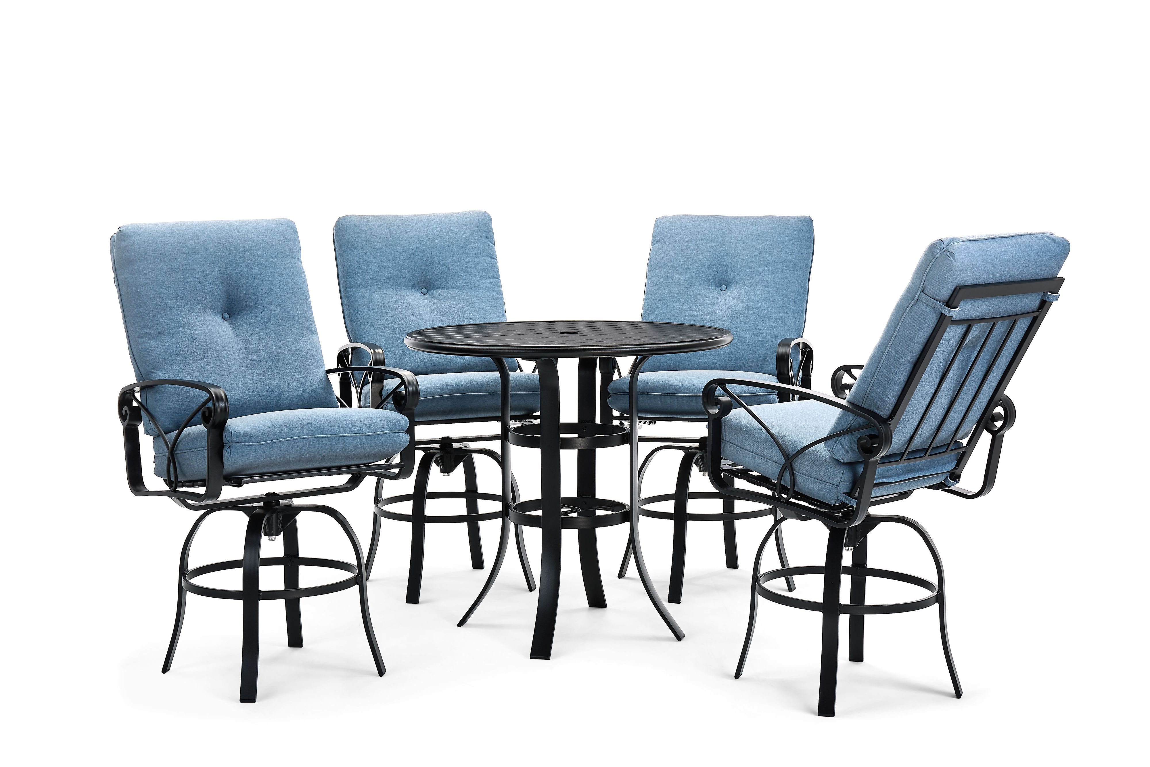 Winston Palazzo Round 4 - Person 42" Long Bar Height Dining Set | Wayfair