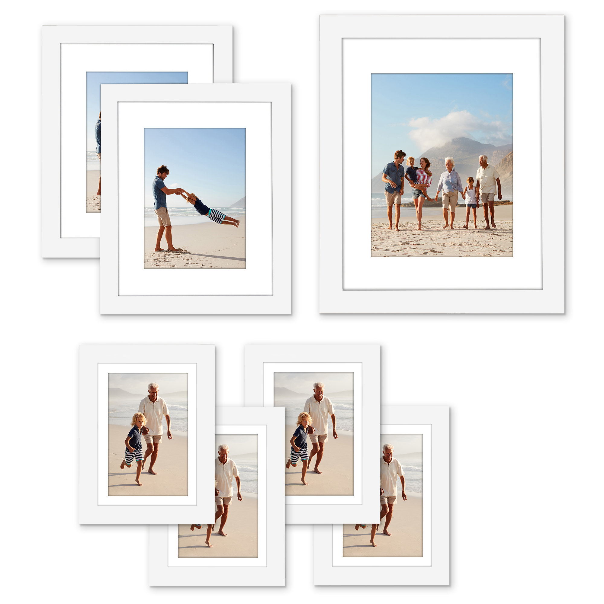 Latitude Run® Merranda Americanflat Set of 7 Picture Frames - Shatter ...
