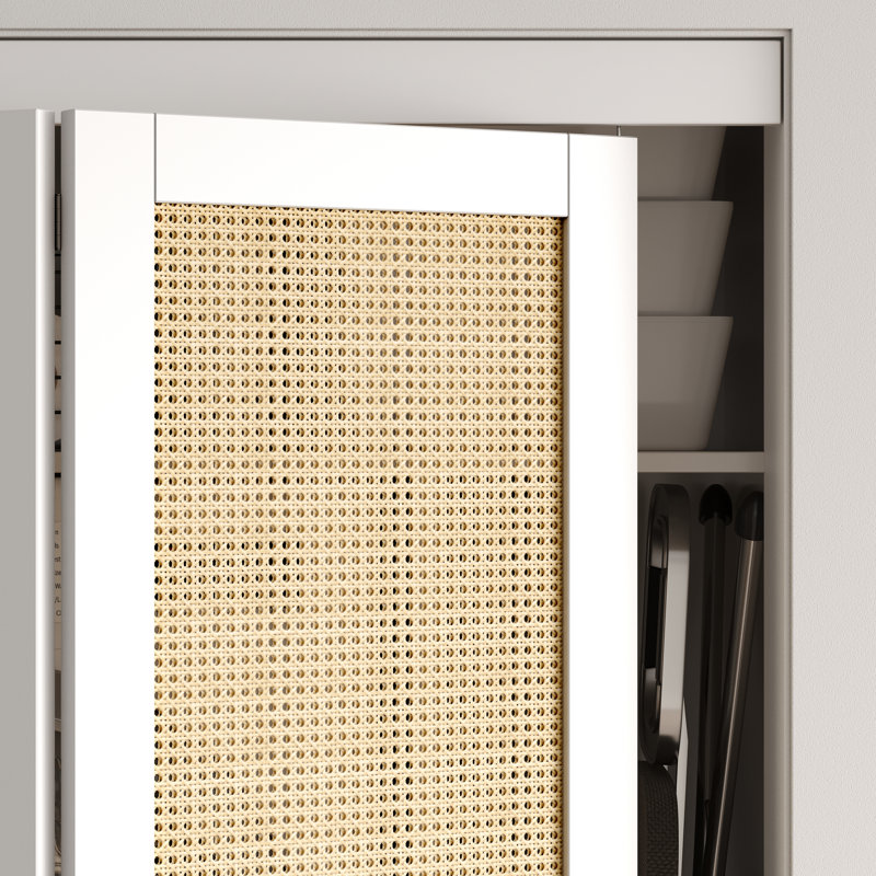 HOZONE Solid Manufactured Wood and Imitation rattan hand-woven Bi-fold ...