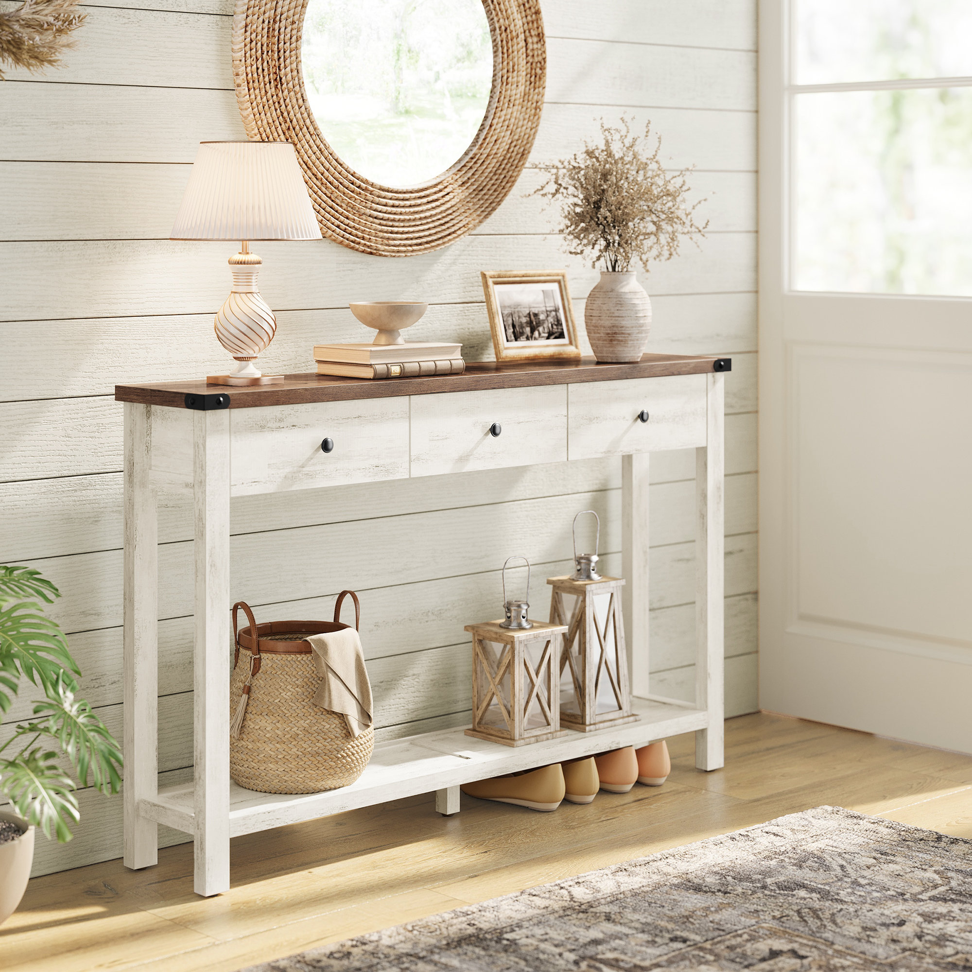 Winston Porter Sahai Console Table with 3 Drawers & Reviews | Wayfair