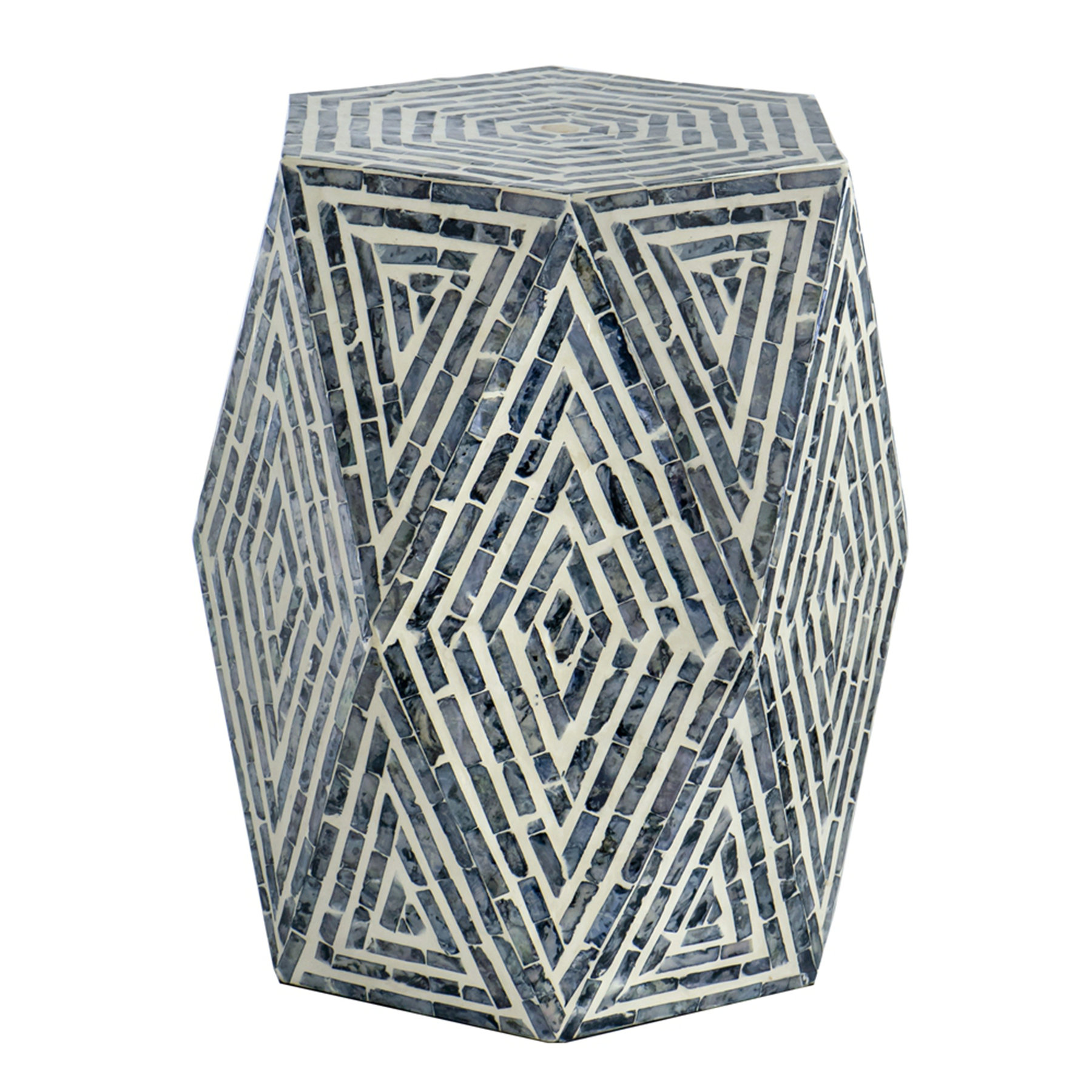 Dakota Fields Hexagon Garden Stool, Capiz Accent Side Table - Wayfair ...