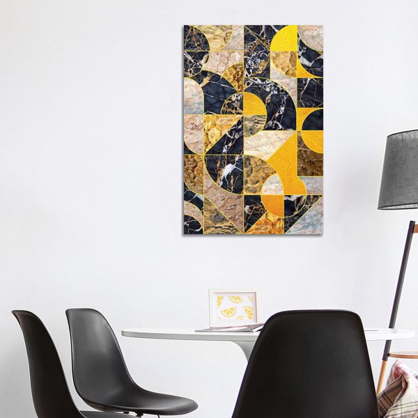Ivy Bronx Geometric Marble I - Vertical by Tenyo Marchev - Wrapped ...