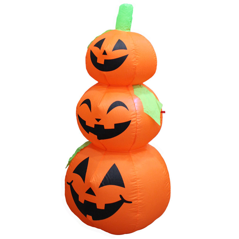 The Holiday Aisle® Outdoor Halloween Pumpkin Stack Inflatable & Reviews ...