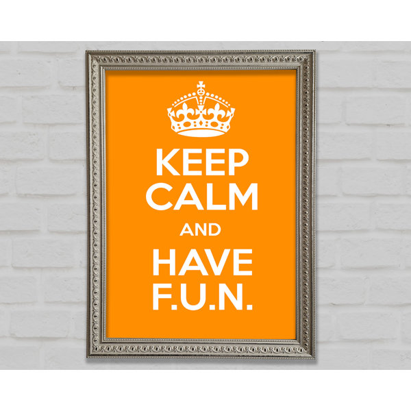 Happy Larry Girls Room Quote Keep Calm Fun Orange Framed Print ...