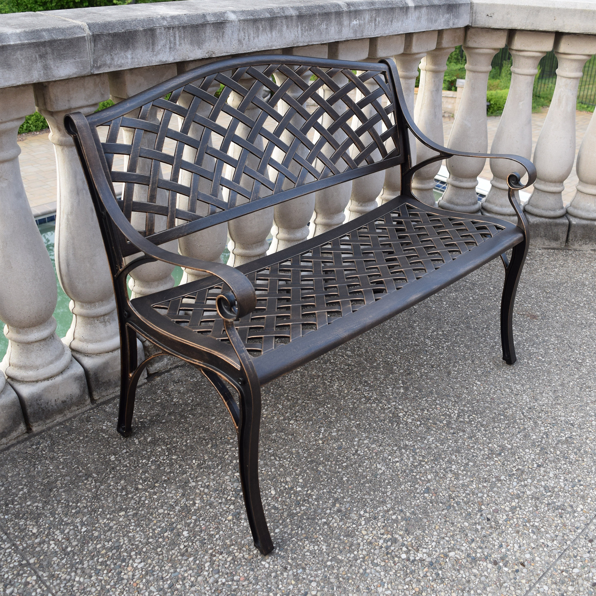Canora Grey Burgos Outdoor Aluminium Garden Bench & Reviews | Wayfair