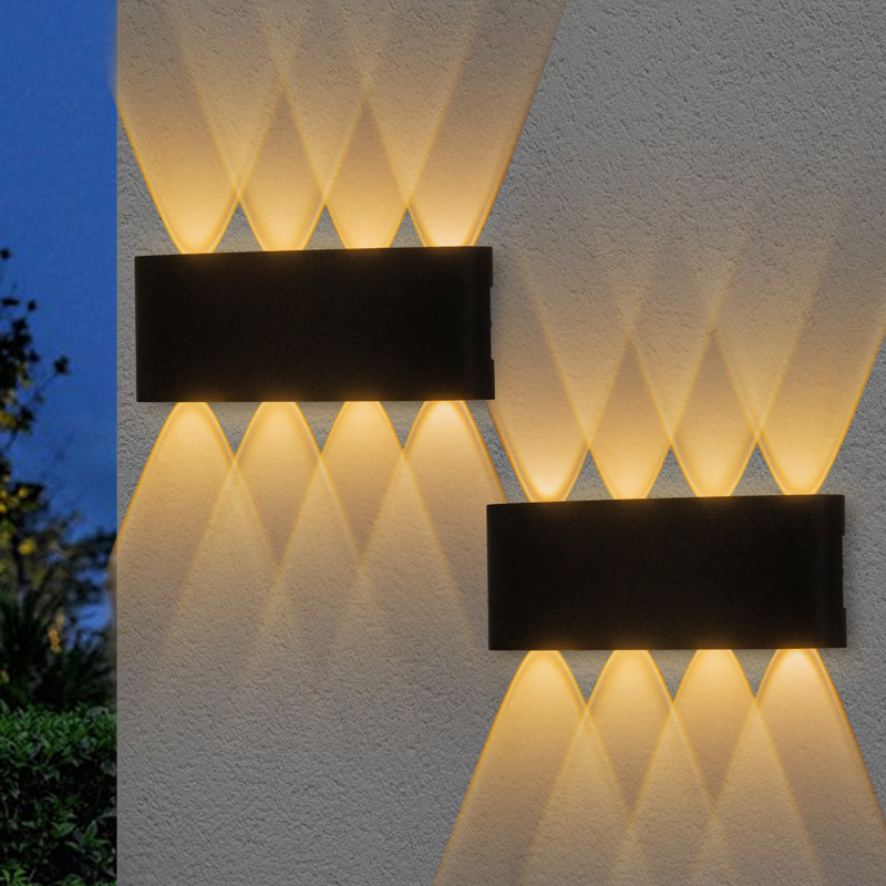 Wrought Studio™ Black Led Outdoor Wall Light(2-pack) & Reviews | Wayfair