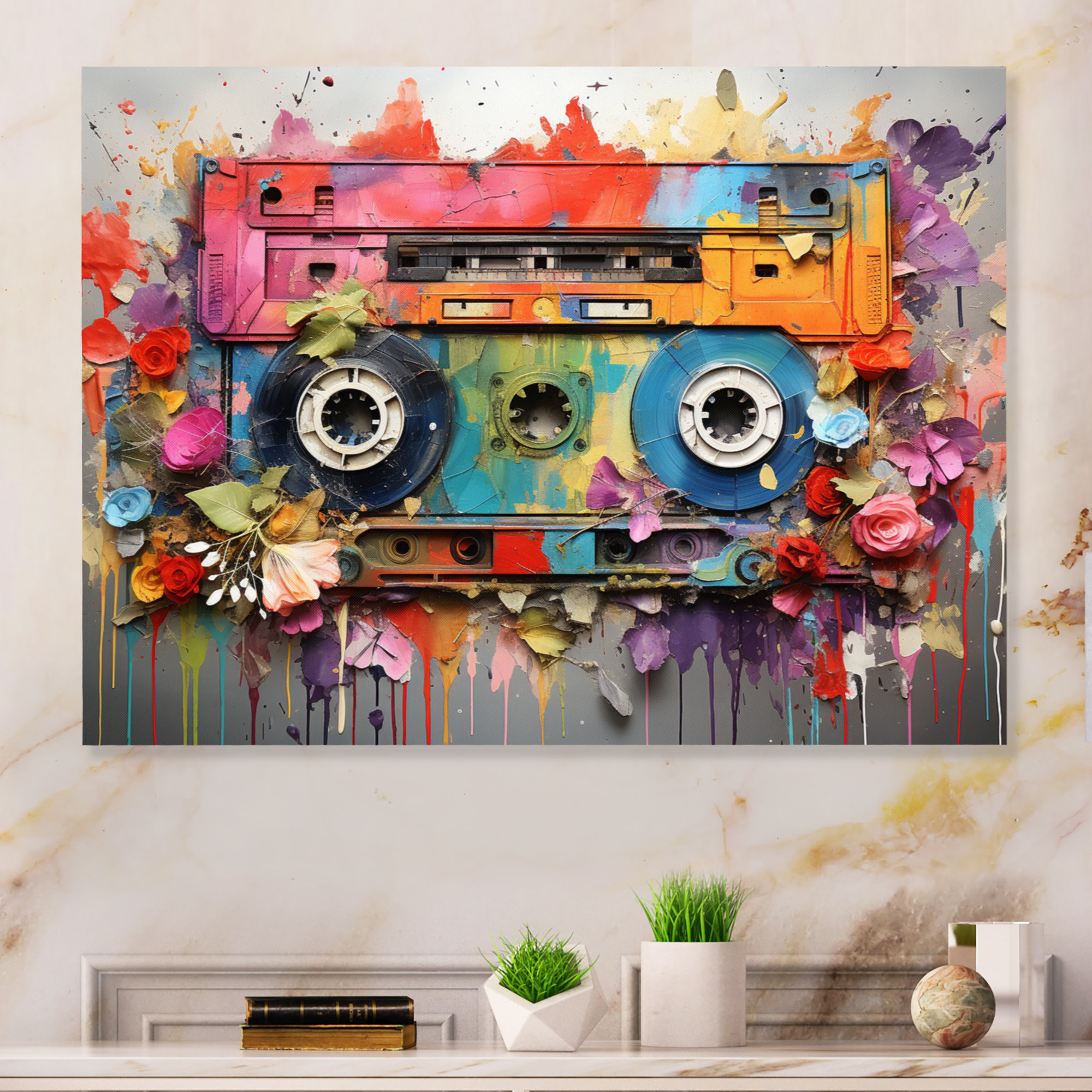 17 Stories Cassette Tapes Faded Melodies I - Music Metal Wall Decor ...