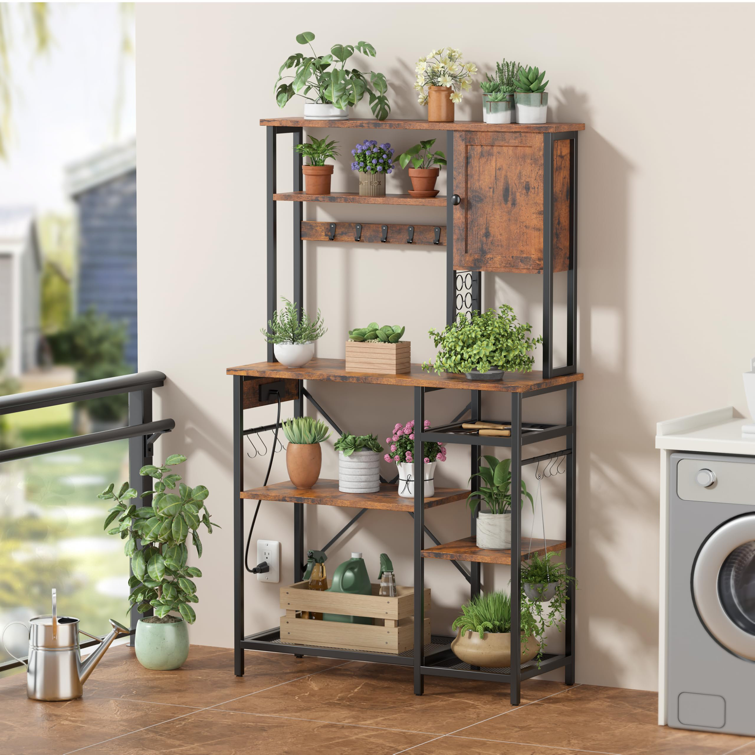 17 Stories 5 Tiers Metal Baker Rack With K Cups Holder, For Spices ...