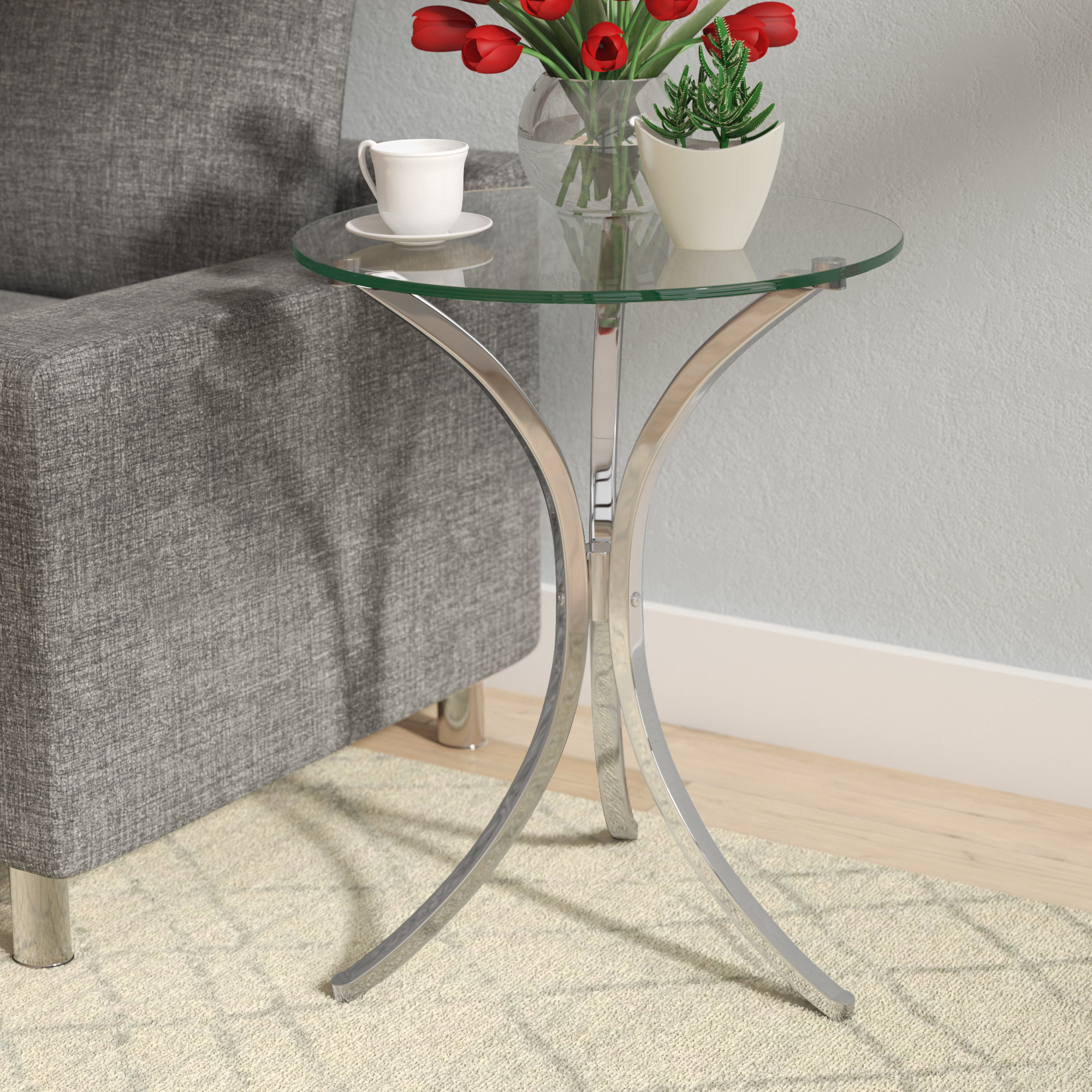 Wrought Studio™ Eloise Round Accent Table with Curved Legs & Reviews ...