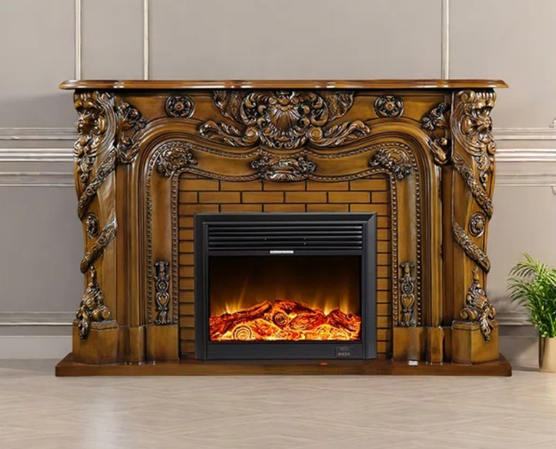 Solid Wood Electric Fireplace