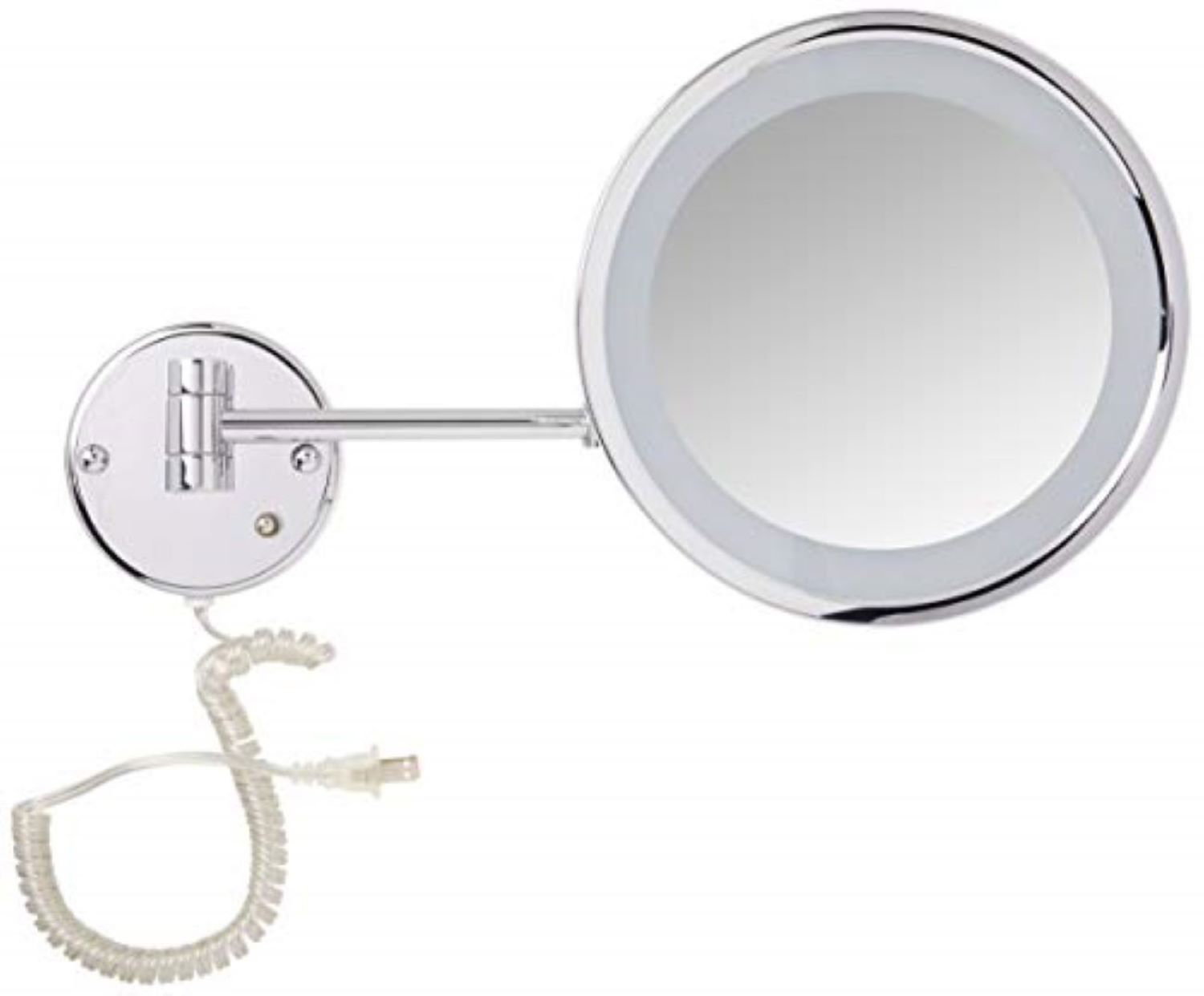 Jerdon 9.5" Lighted Wall Mount Magnified Makeup Mirror, Plug In ...
