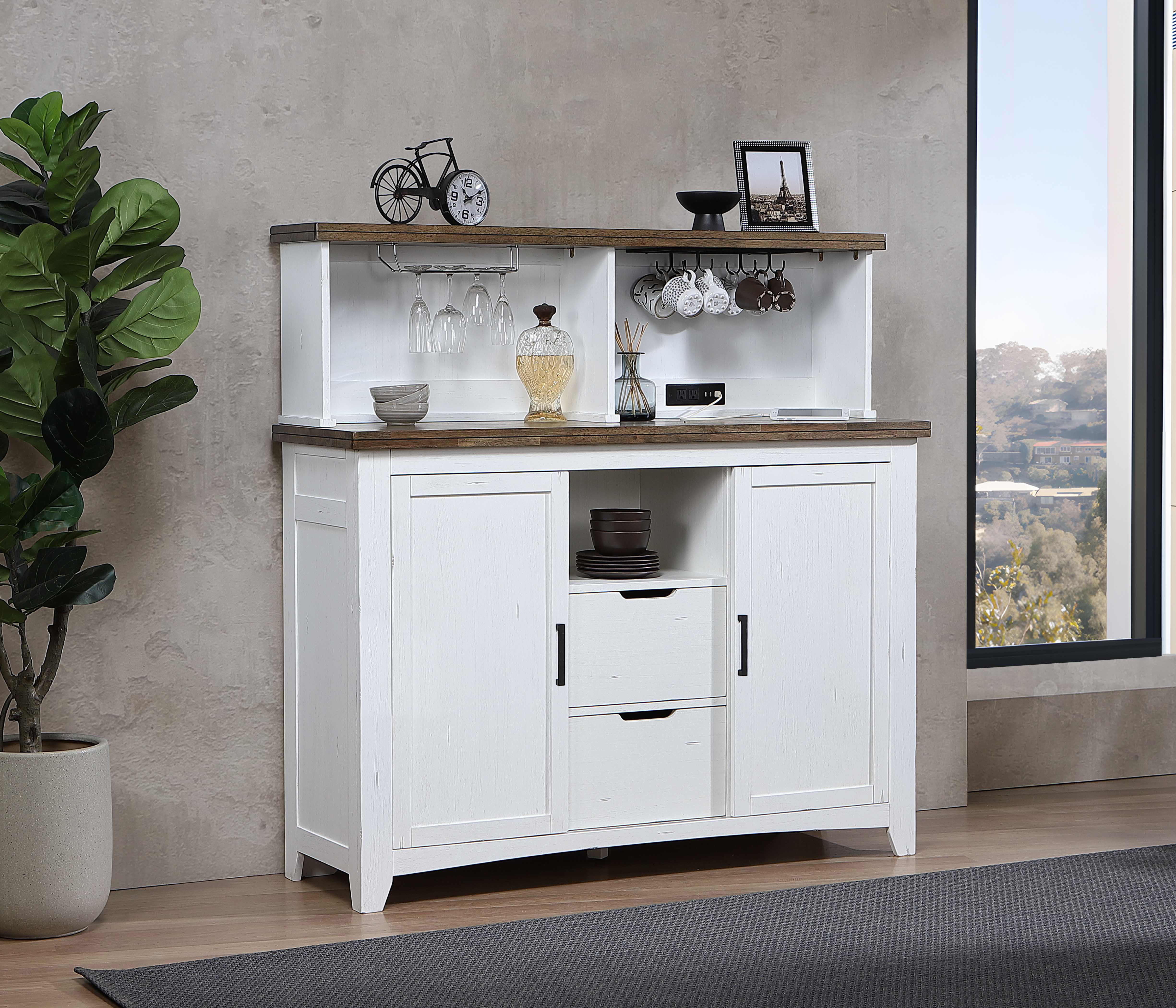 Lark Manor™ Solid Wood 60 Inch Cofffee Bar Work Station | Wayfair