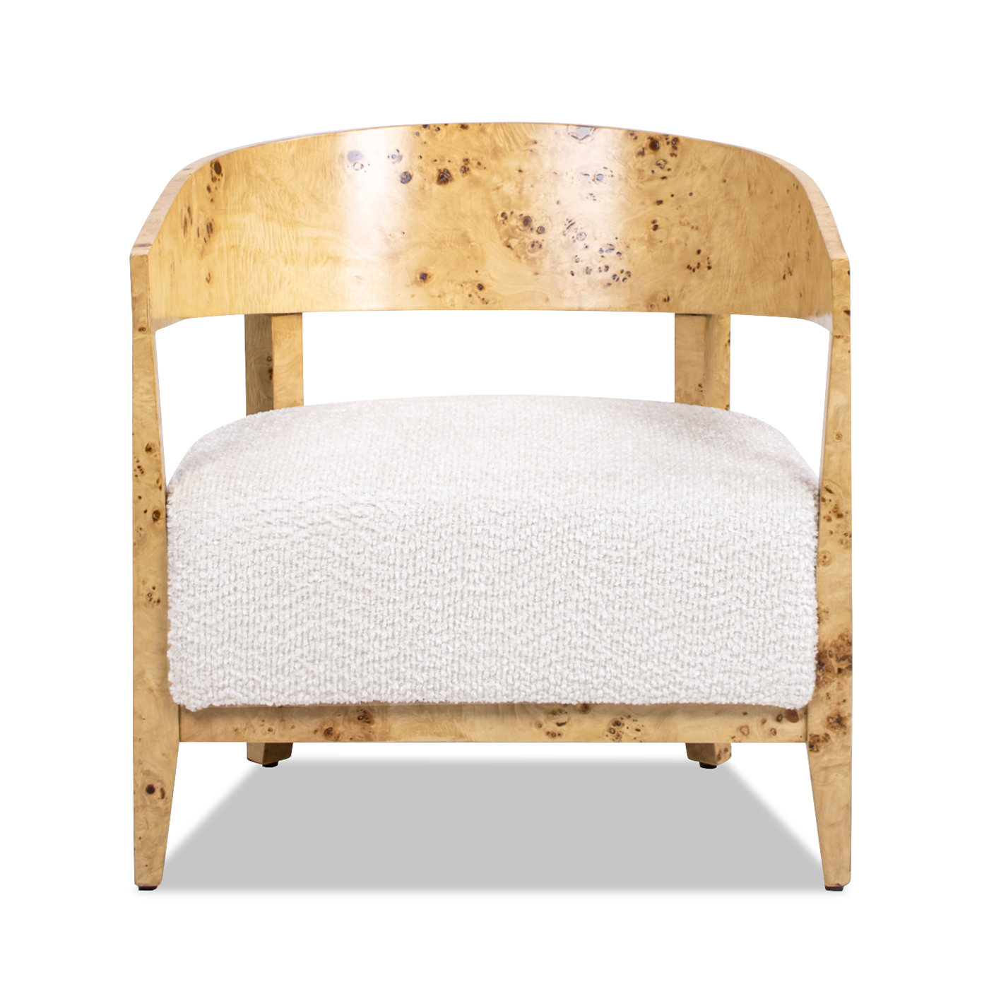 Millwood Pines Kelseyville 26.5" Burl Wood Barrel Accent Arm Chair ...