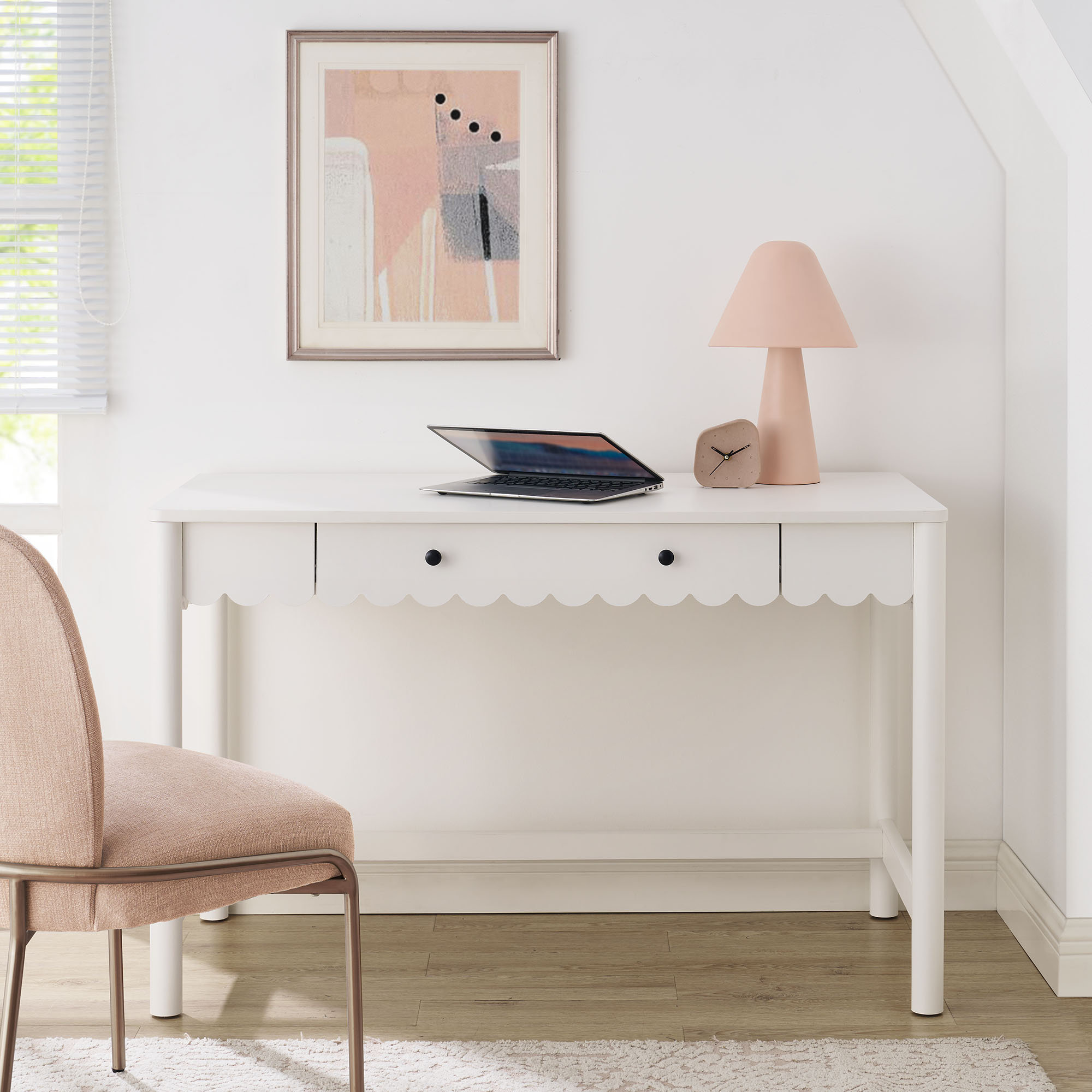 Modway Emmeline 1-Drawer Scallop Writing Desk & Reviews | Wayfair