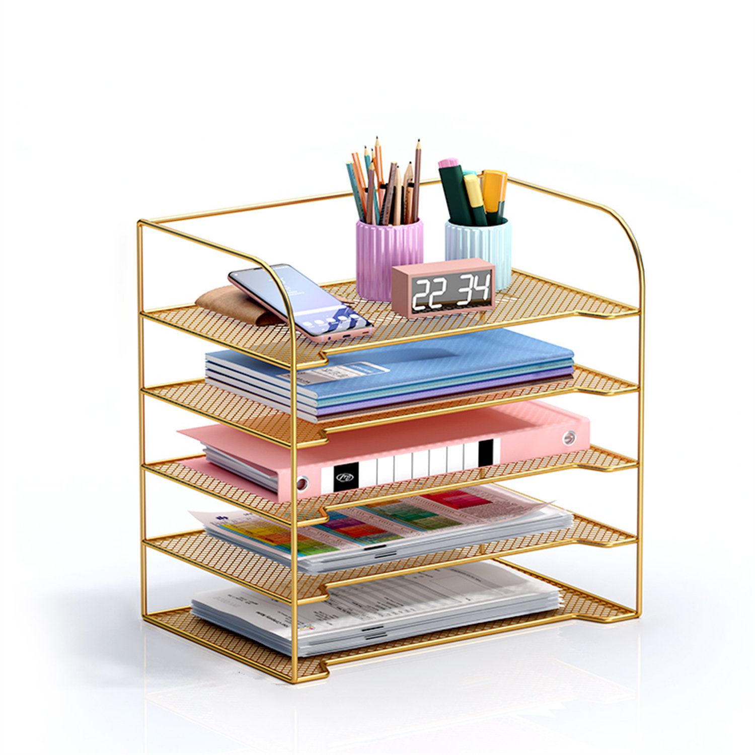 Hokku Designs Office Desk File Organizer - Desktop Storage Rack, File ...