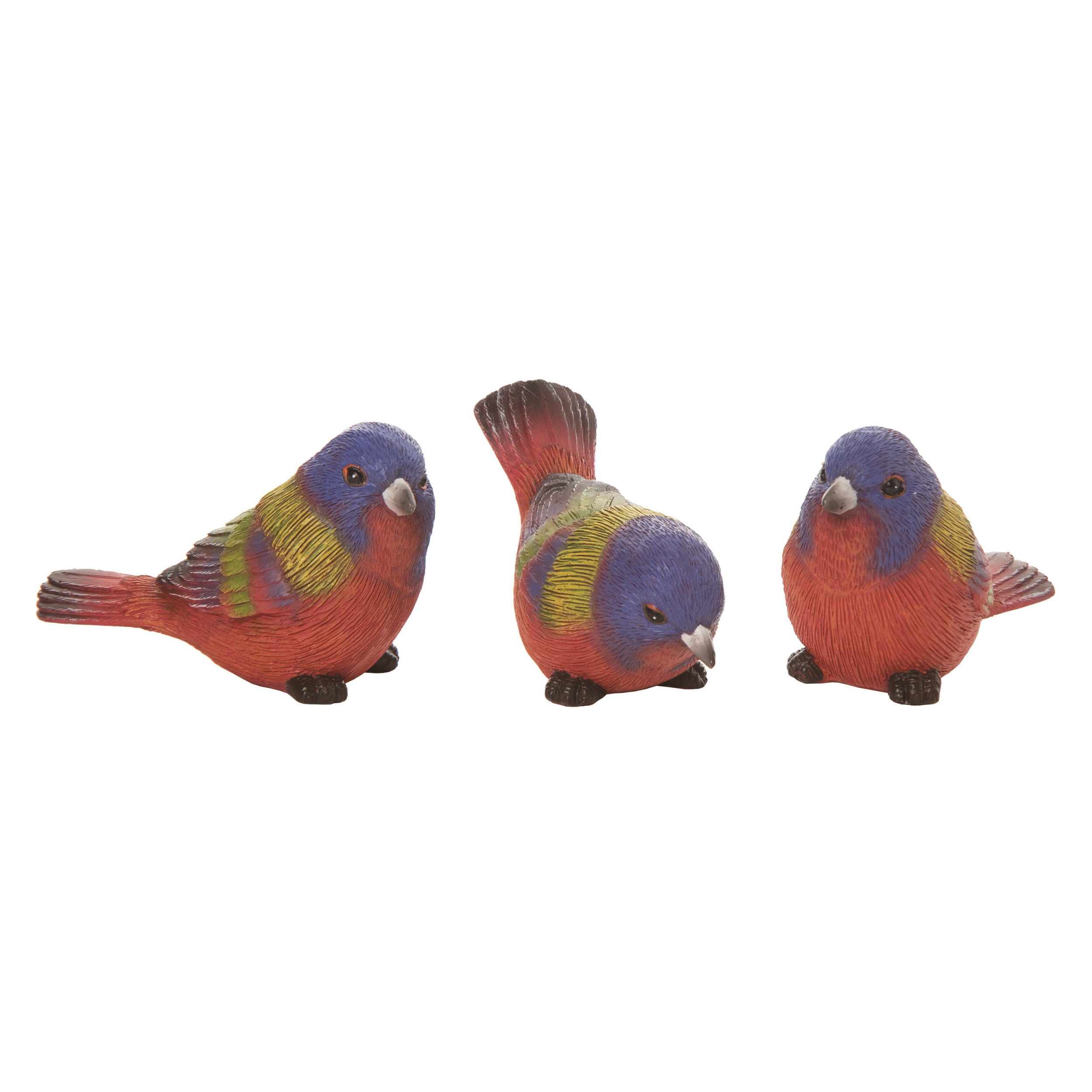Red Barrel Studio® 3 Piece Resin Painted Bunting Birds Set | Wayfair