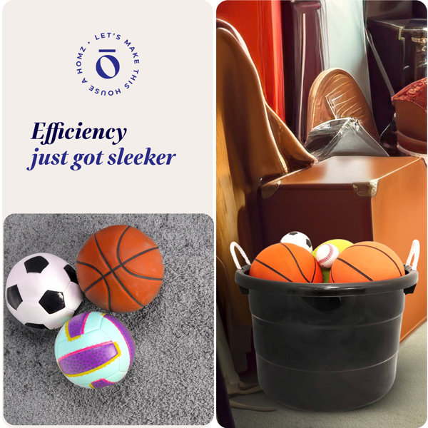 Homz Plastic 17 Gallon Utility Storage Bucket Tub W/Rope Handle | Wayfair