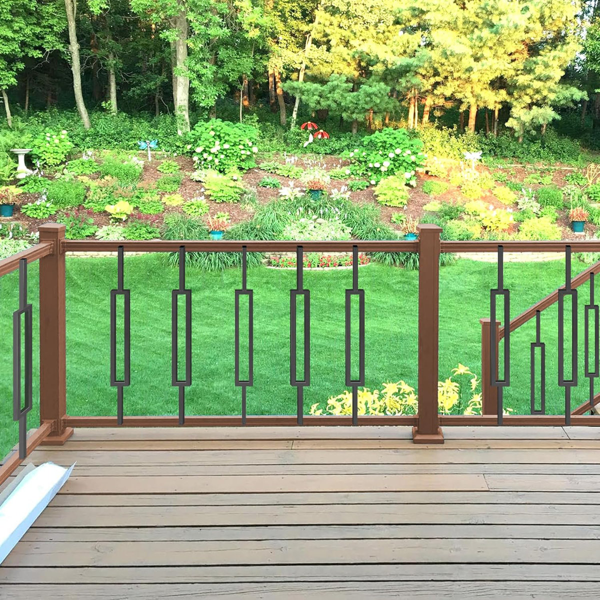 TMEE 44"Metal Staircase Baluster With Screws Deck Spindles And Stairs ...