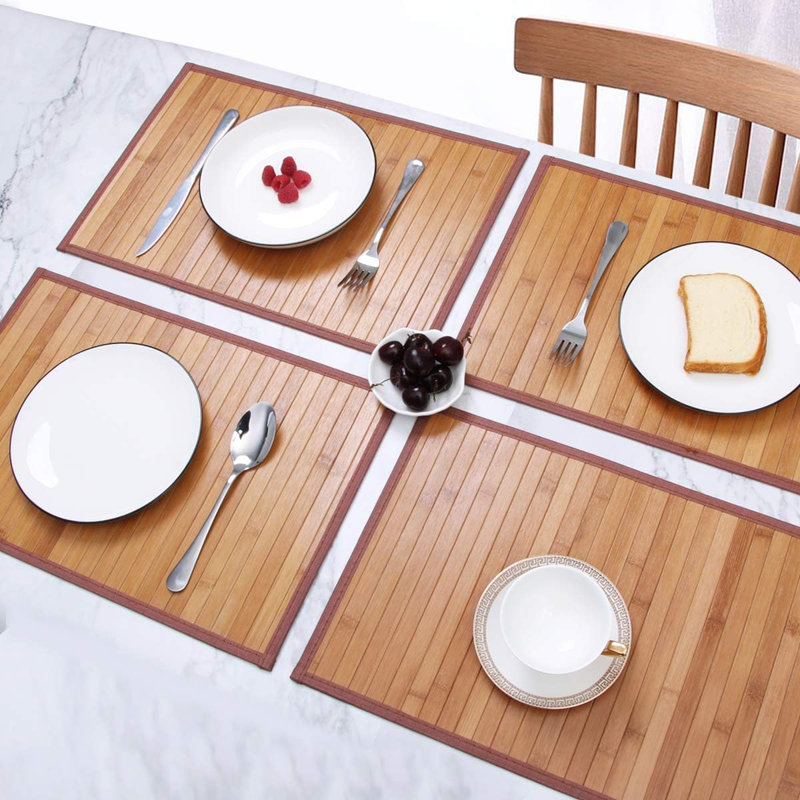 Bay Isle Home™ Placemats For Dining Table, Bamboo Placemats Set Of 4 ...