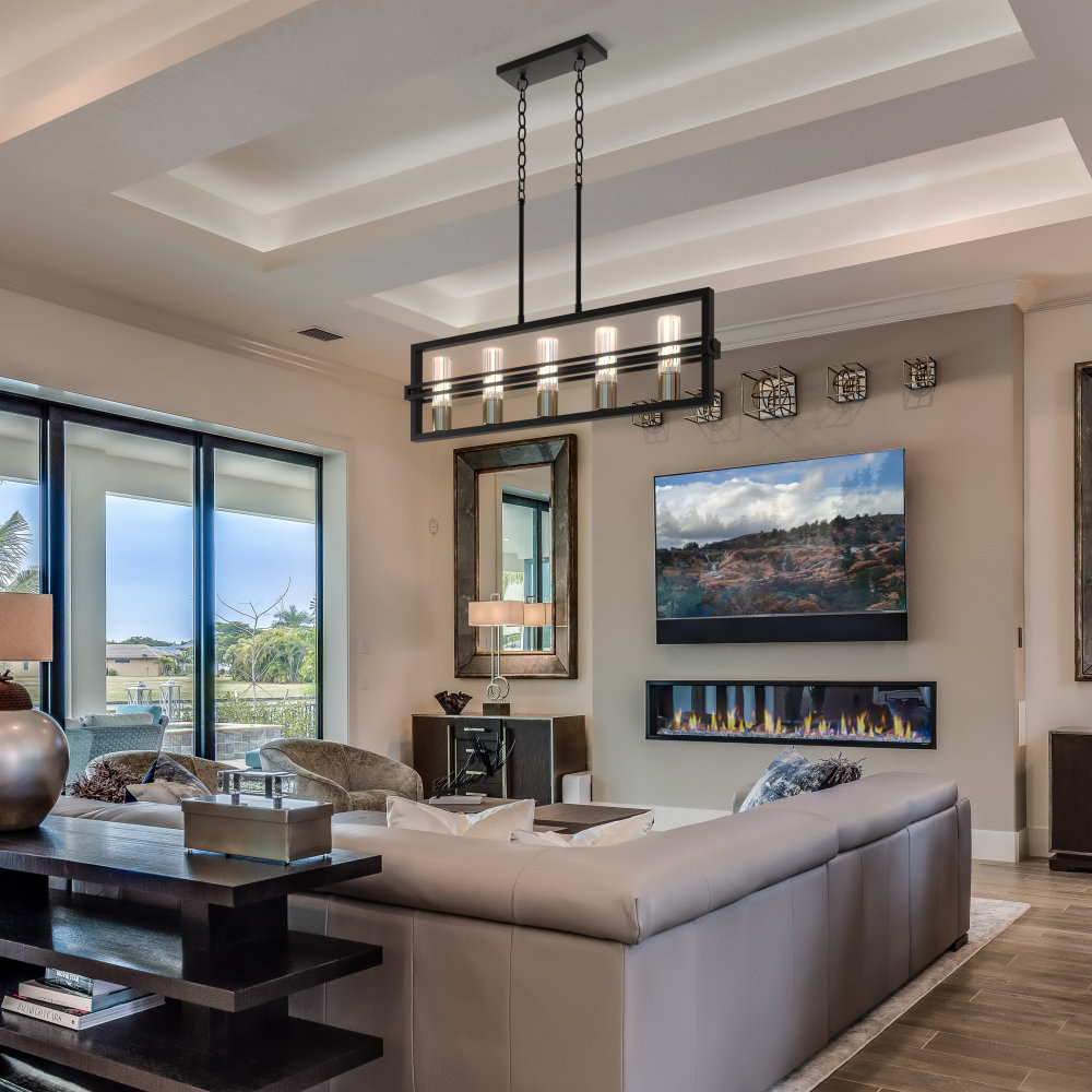 SKYX Platforms Anston 5-Light 34” Wide Chandelier Light with Clear ...