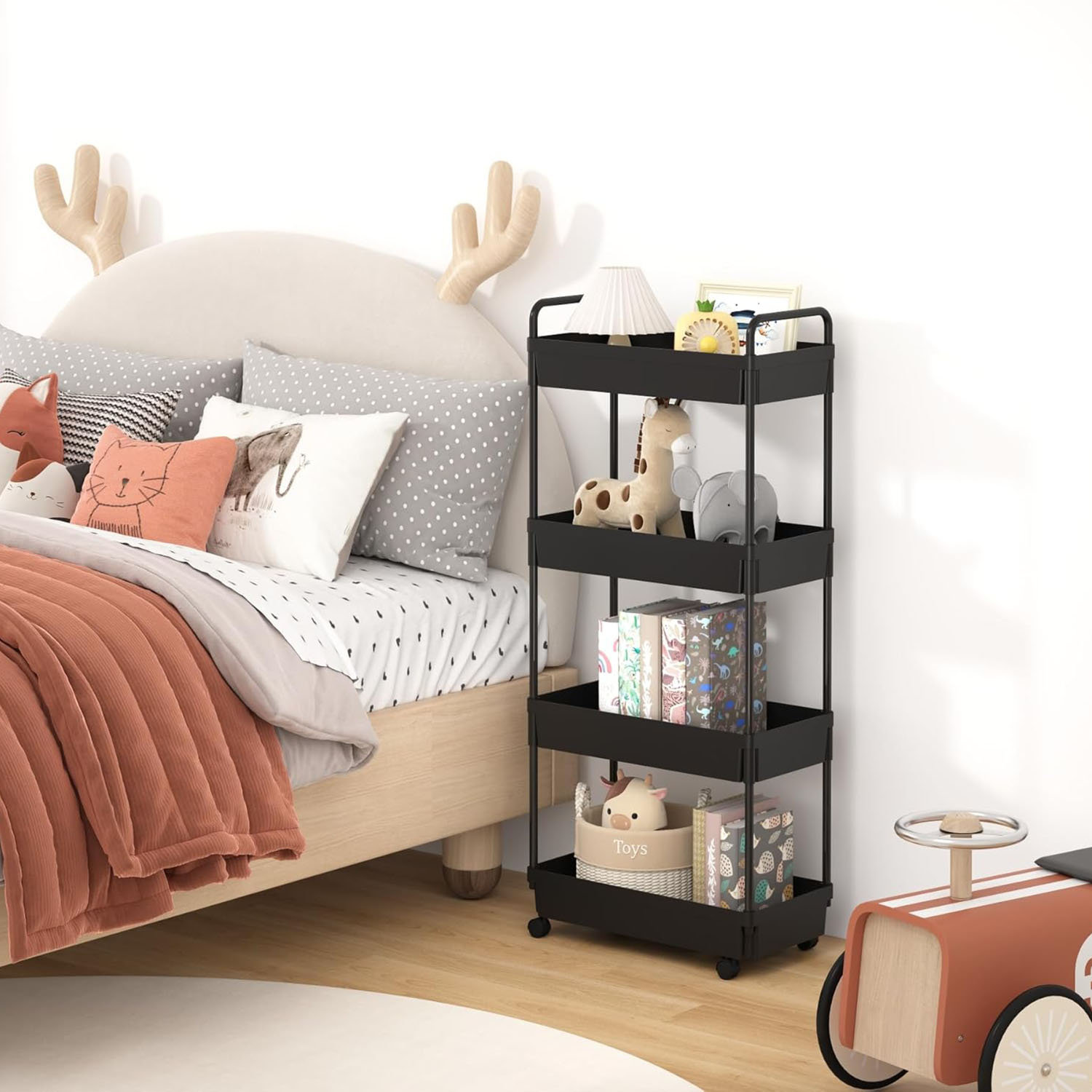 Rebrilliant Wine Rack And Glass Holders, Rolling Wine Cart For Kitchen ...