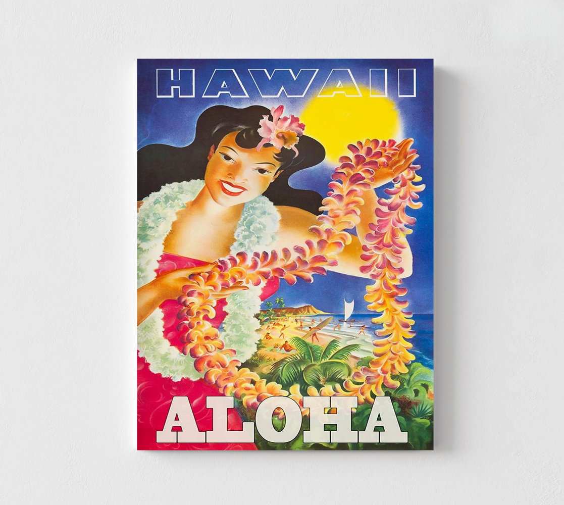 WeFrameArt Hula Girl Poster, Retro Hawaiian Girl Aloha Poster, Vintage ...