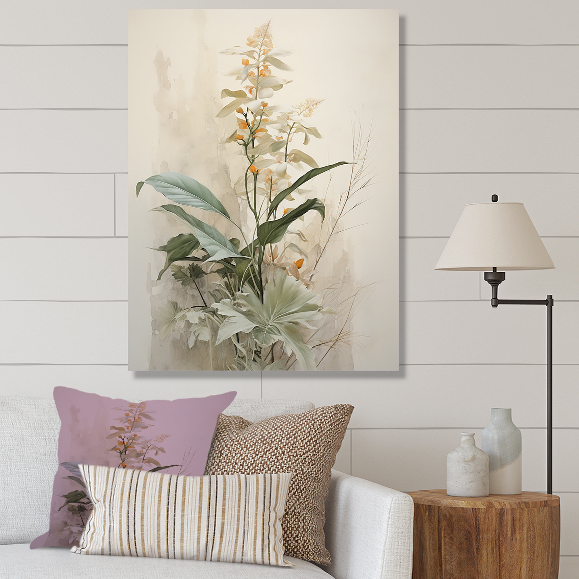Winston Porter Beige Minimalism Botanical Serenity II Framed On Canvas ...