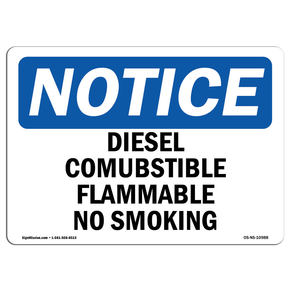 SignMission Diesel Combustible Flammable No Smoking Sign | Wayfair