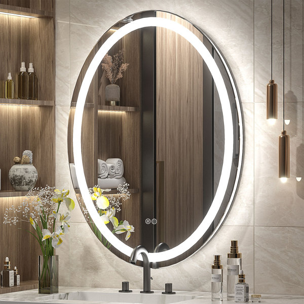 Lighted Oval Mirrors You'll Love | Wayfair