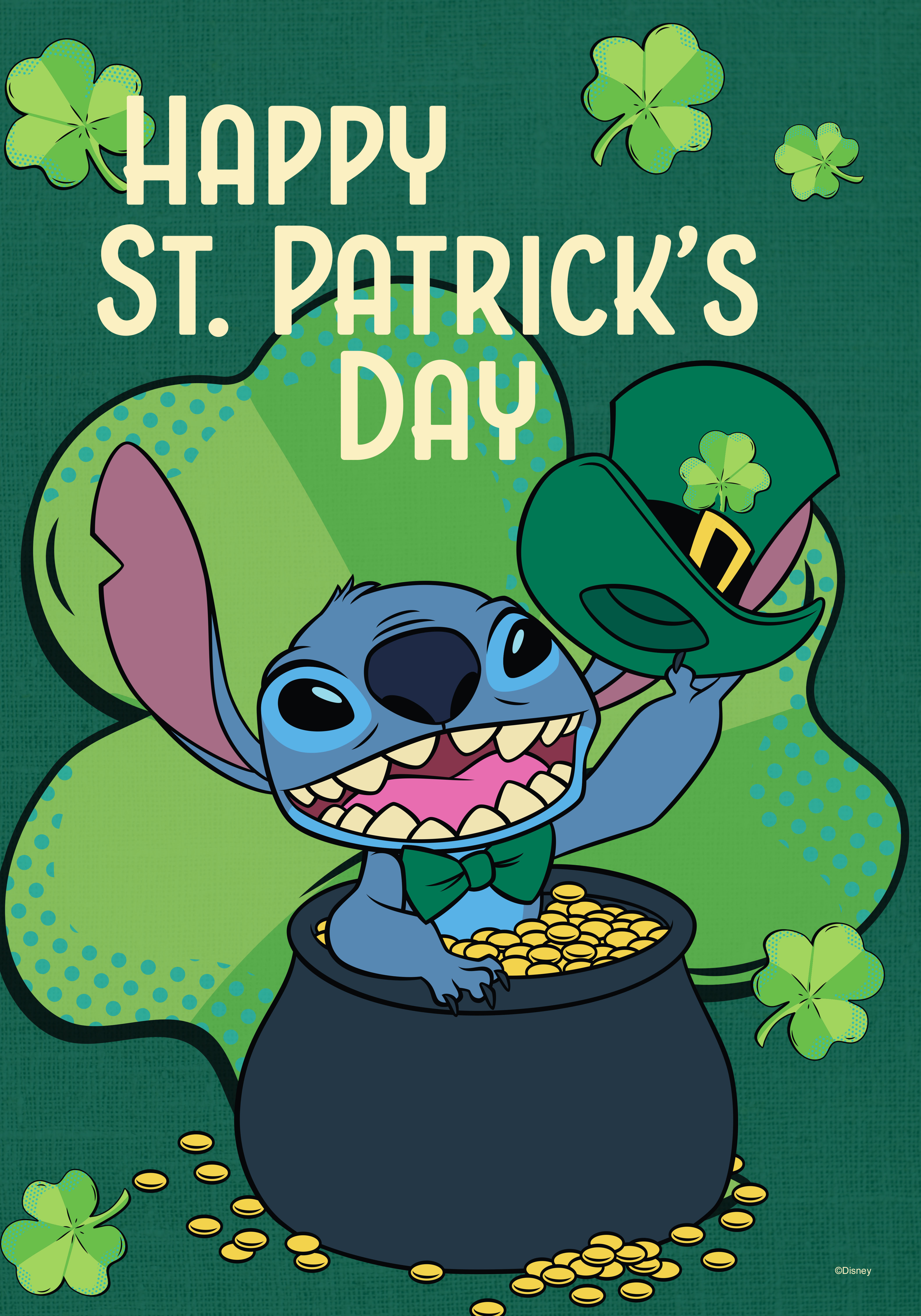 Back Yard Glory Disney Happy St. Patrick's Day Stitch House Flag, 28" x ...