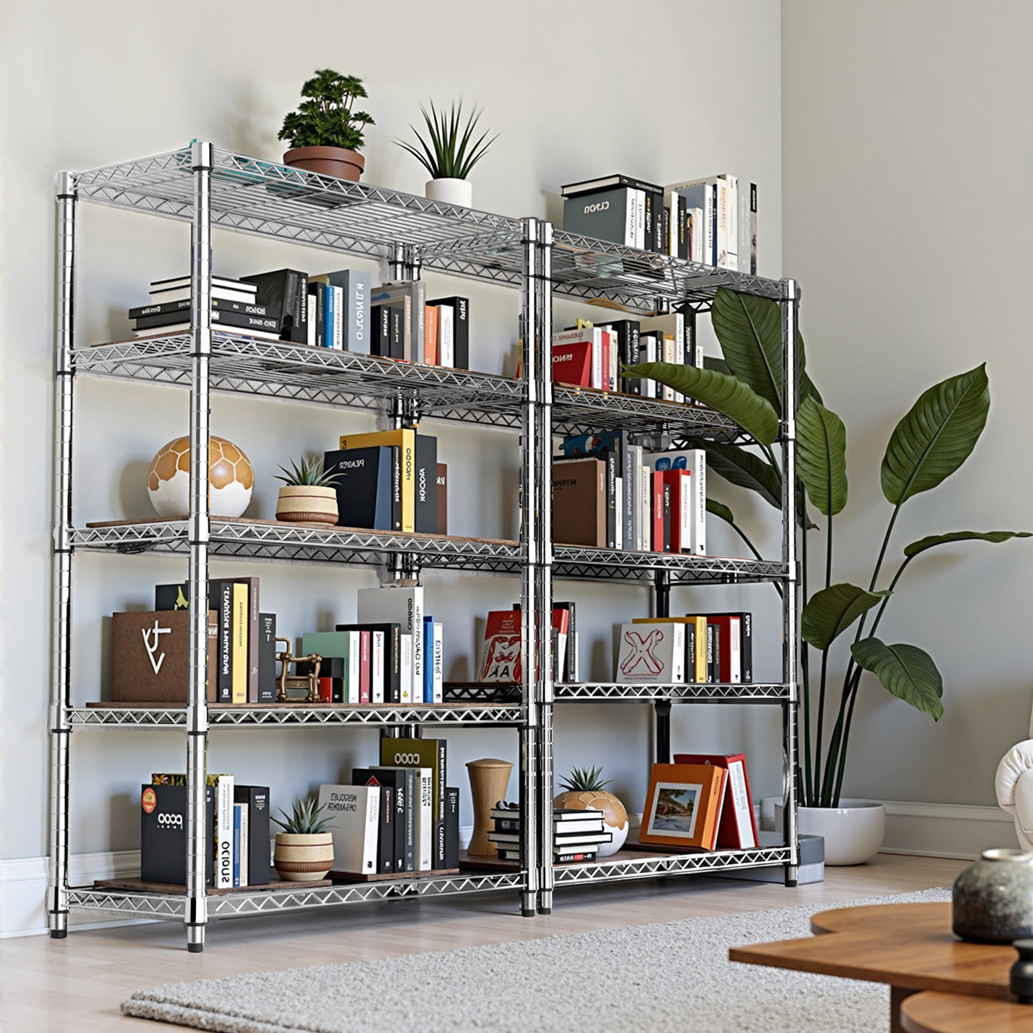 NFusion Bobby 5-Tier Adjustable Steel Storage Shelving Unit - Wayfair ...