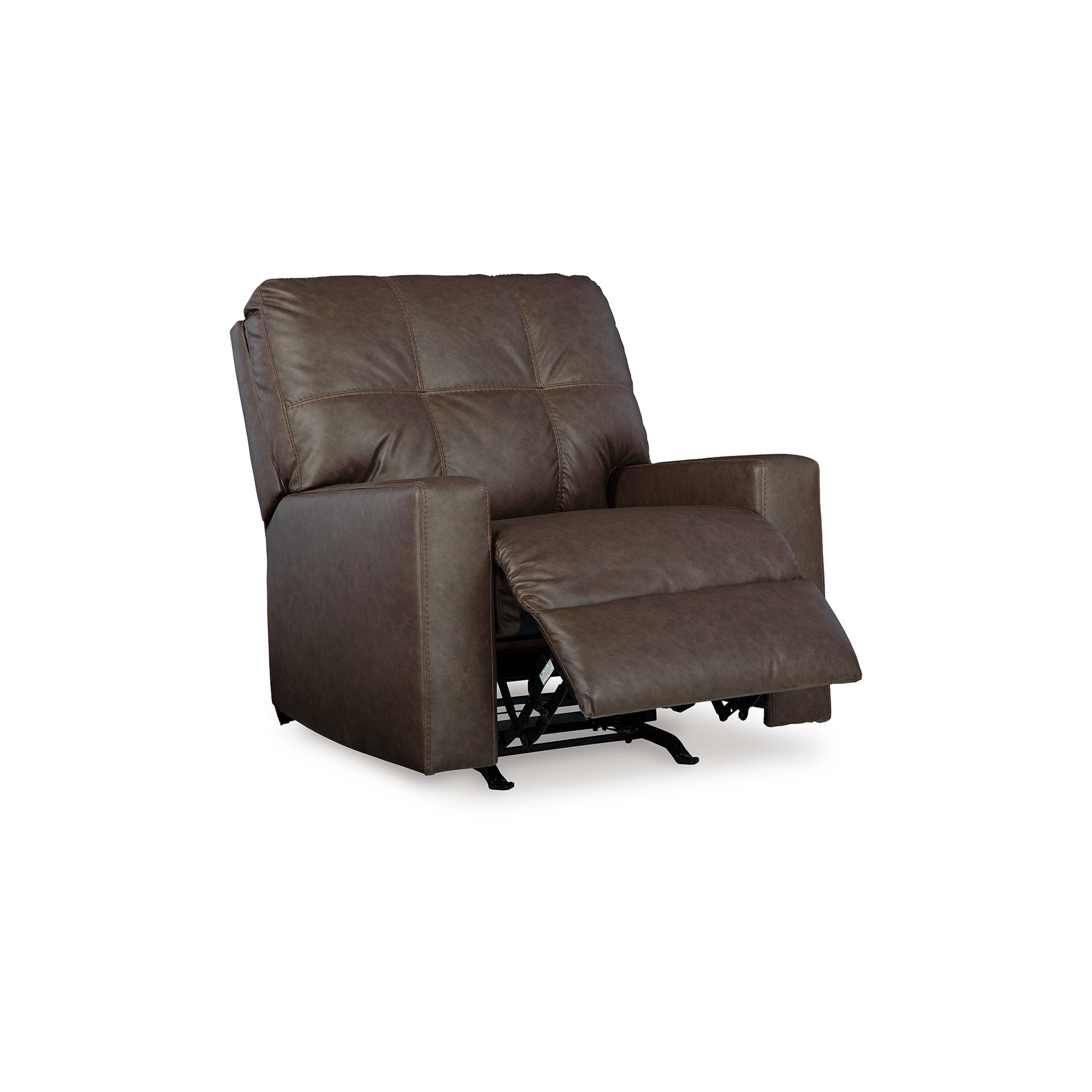 Benjara Barl Manual Recliner Chair, 35 Inch Tufted Faux Leather | Wayfair