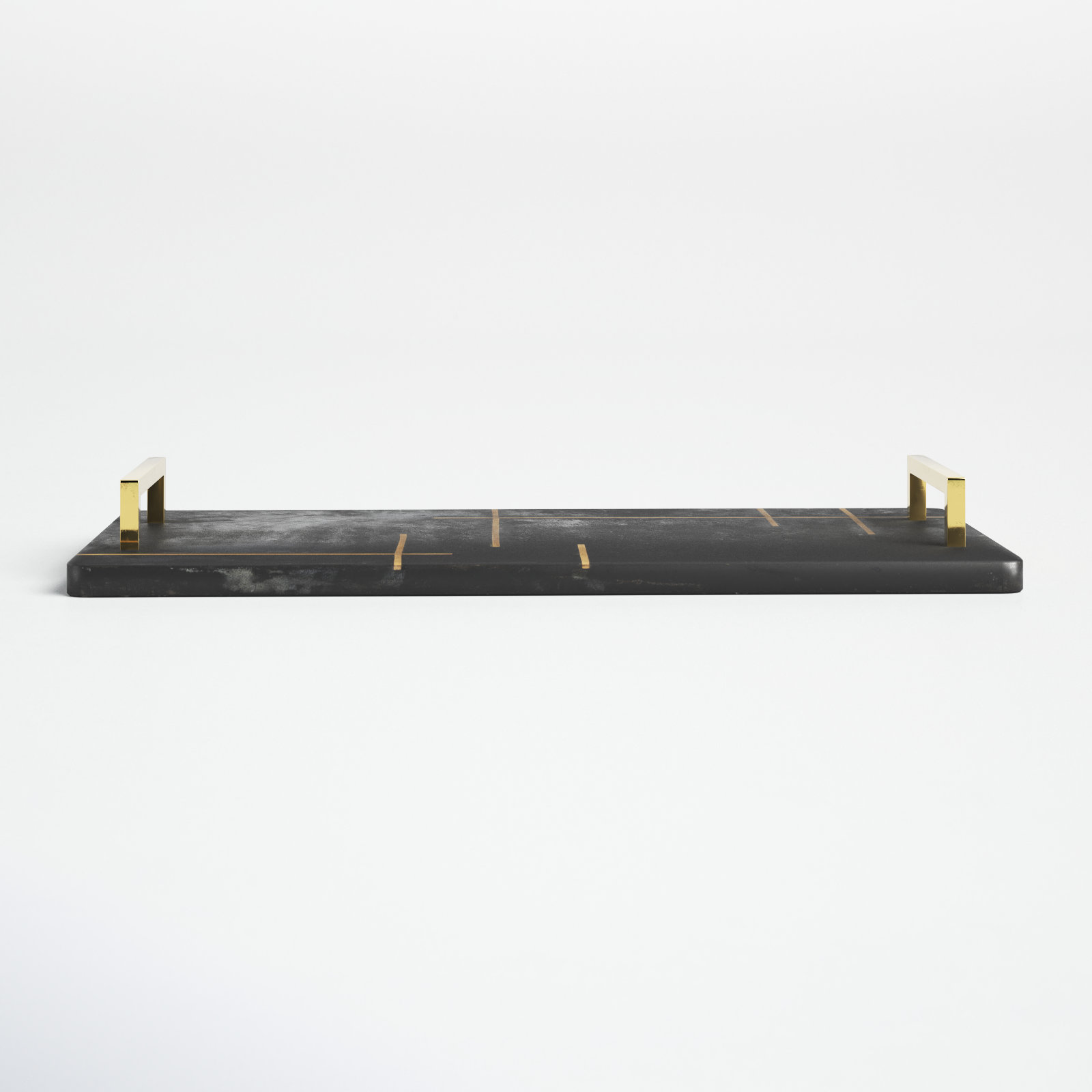 Joss & Main Marble Tray with Handles - Contemporary Decorative Serving ...