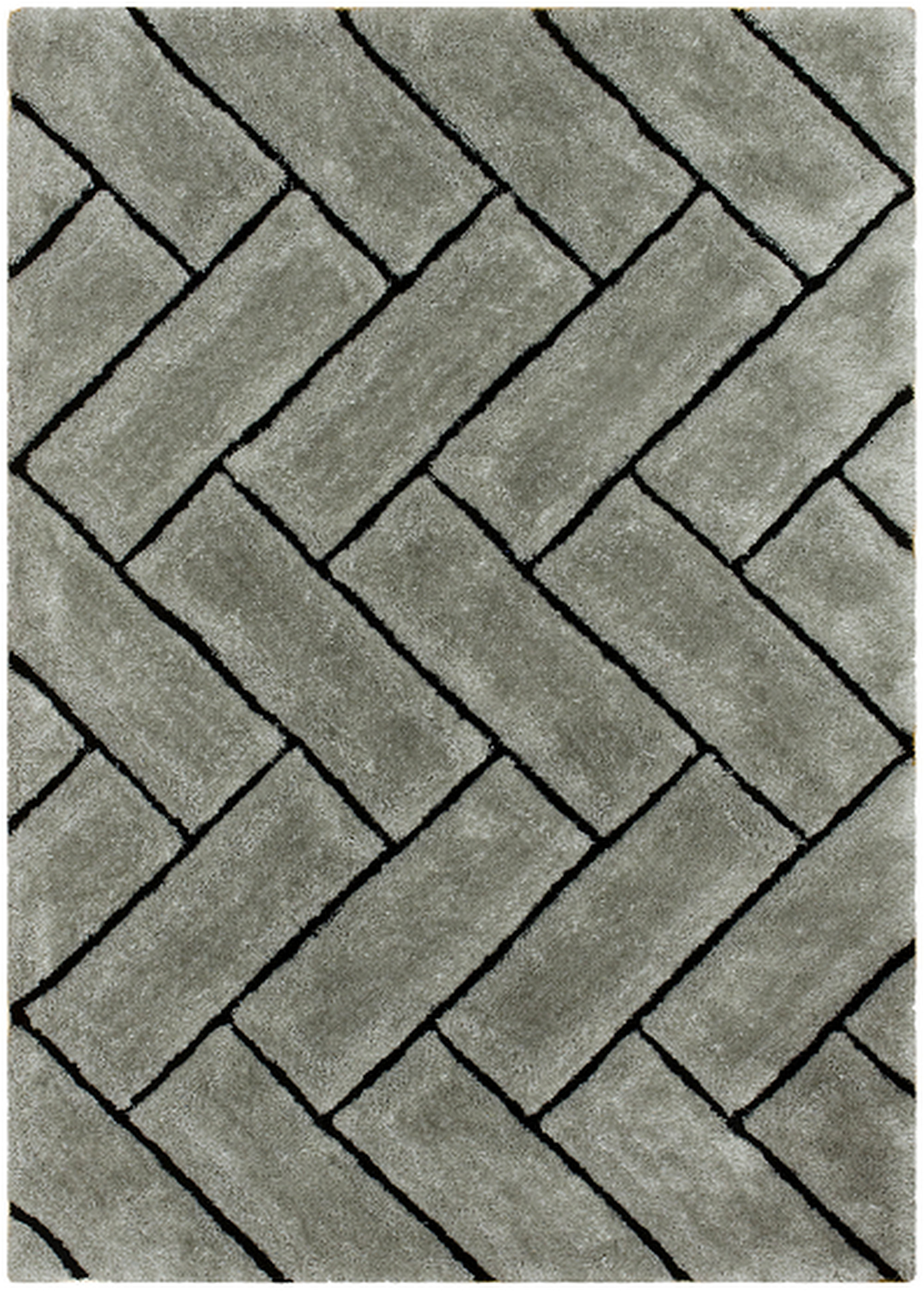 Union Rustic South Perth Geometric Shaggy 3D Gray Area Rug | Wayfair