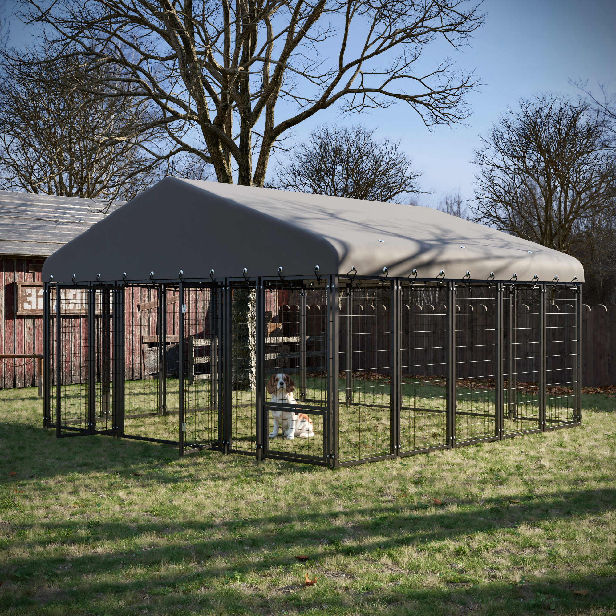 Tucker Murphy Pet™ Large Outdoor Dog Kennel with Double Swing Doors ...