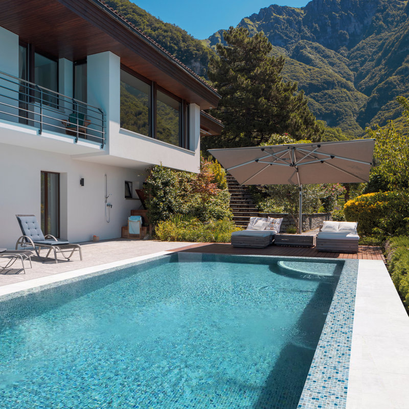 Encore Surfaces Onix 1” x 1” Square Kara Blue Glass Mosaic | Wayfair