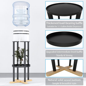 Latitude Run® Metal With Wood Water Dispenser Floor Stand, Water Stands ...