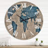 East Urban Home Ancient Map of The World I - Rustic wall clock ...