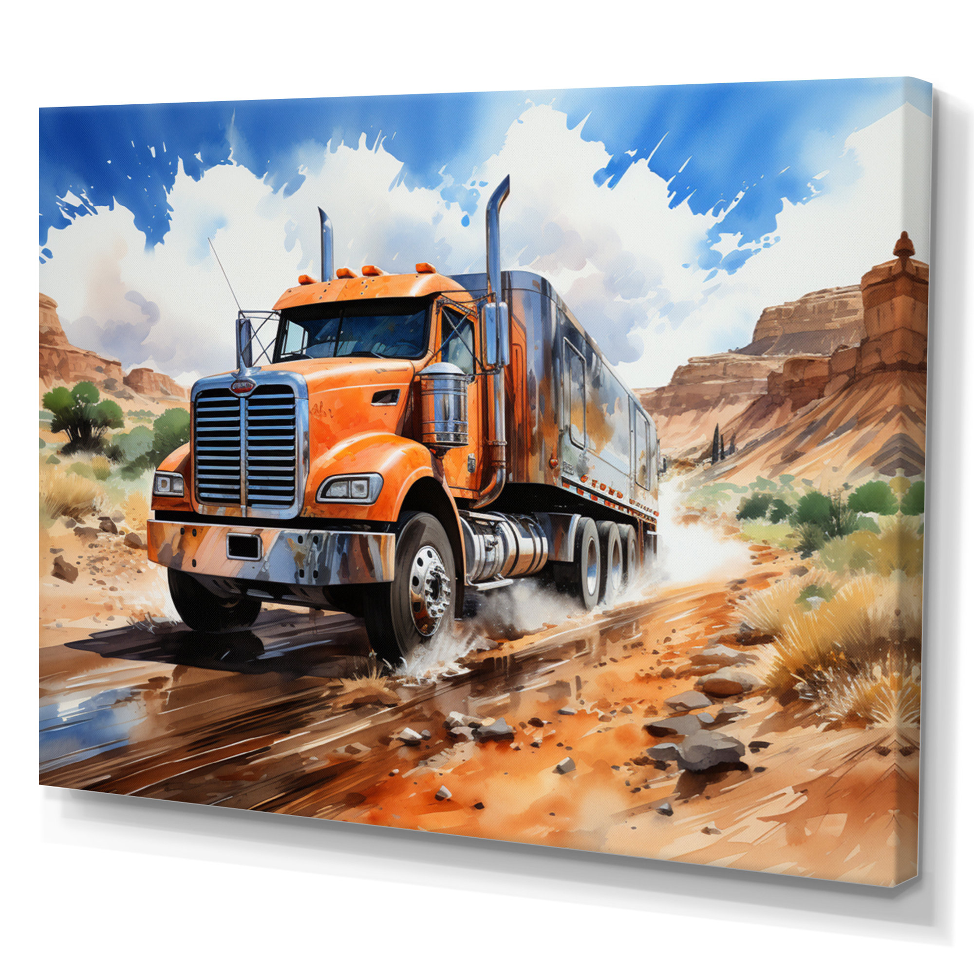 Foundry Select Dump Tractor in the Desert II - Print on Canvas ...