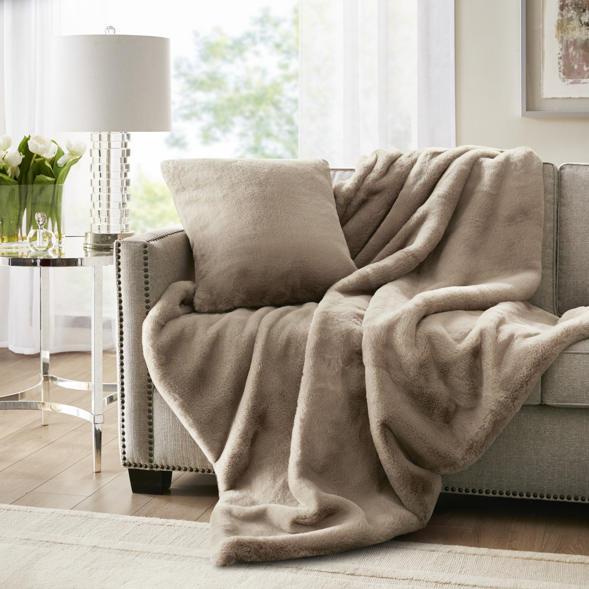 Croscill Sable Solid Faux Fur Throw & Reviews | Wayfair