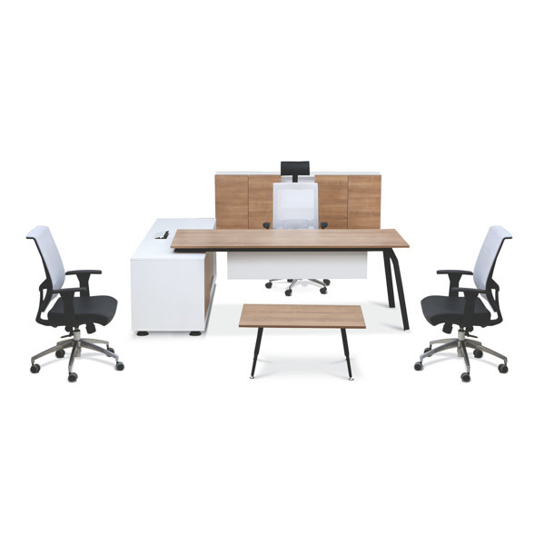 Inbox Zero Elmirasol L-Shaped Executive Desk Office Set | Wayfair