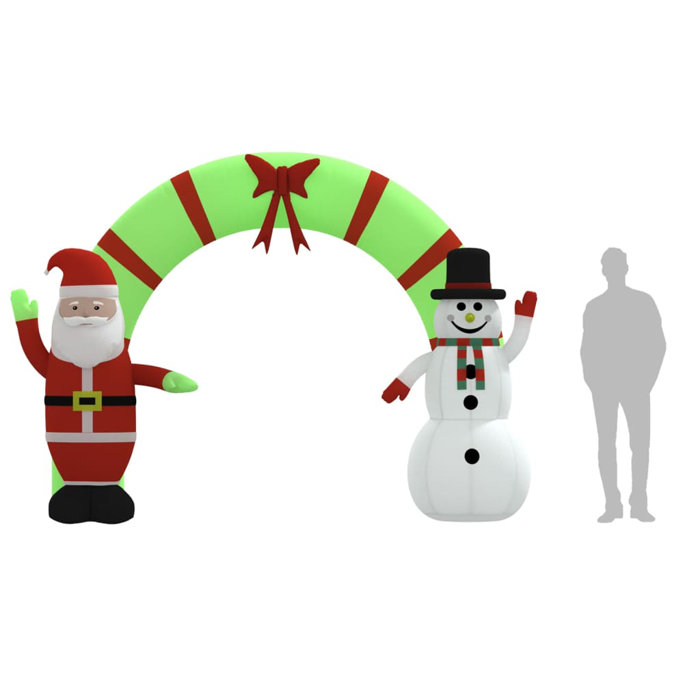 The Holiday Aisle® Christmas Inflatable Santa & Snowman Arch Gate LED ...