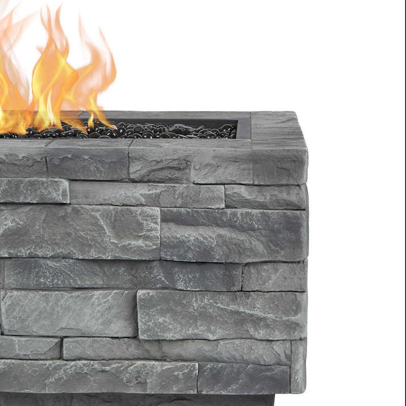 Real Flame Ledgestone Rectangle Propane Fire Table with Natural Gas ...