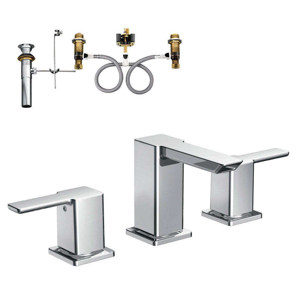 Moen Robinet pour salle de bain espacé à 2 poignées 90 bain avec ...
