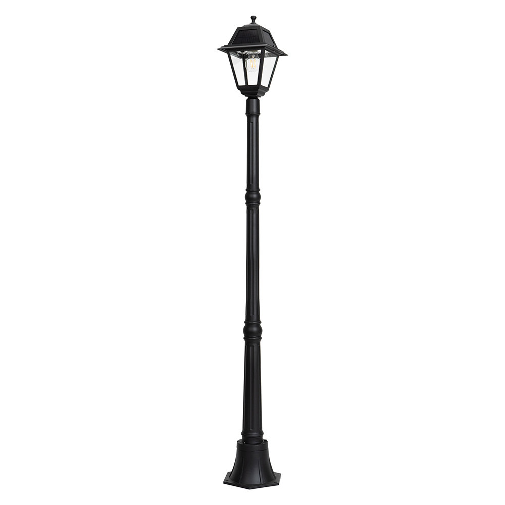 Alcott Hill® Akaysha Black 1 -Light 81.81" H Solar Powered Lamp Post ...