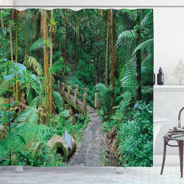 Bay Isle Home™ Puerto Rico Shower Curtain Tropical Rainforest Green ...