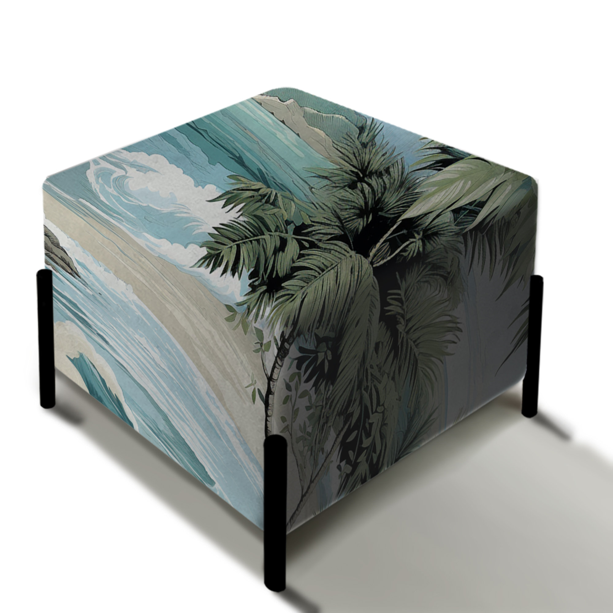 Design Art Seaside Elegance Ii Tropical Pattern - Coastal Square ...