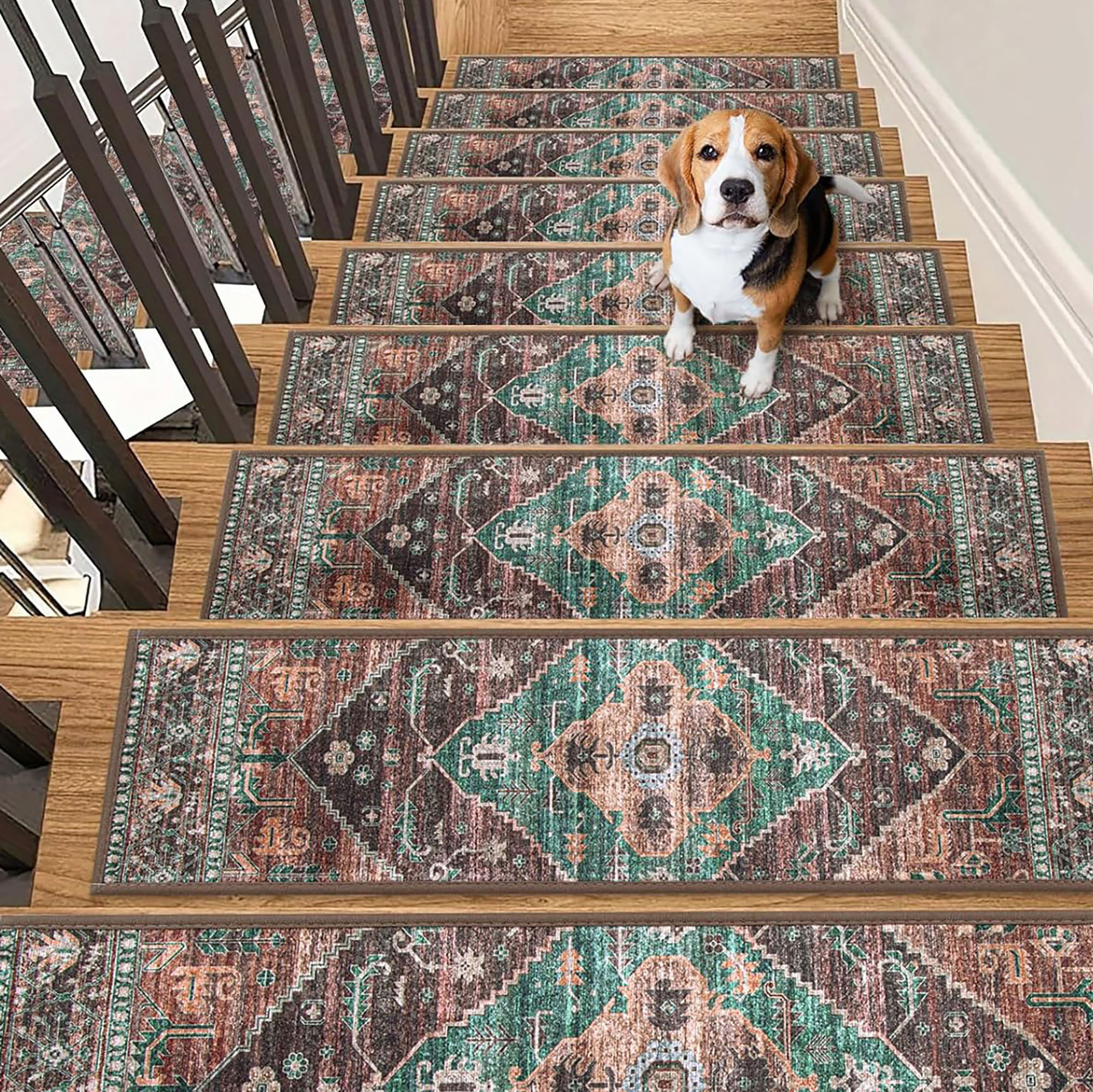 Bungalow Rose Non Slip Stair Treads Indoor 15 Pack 8" X 30" Carpet ...